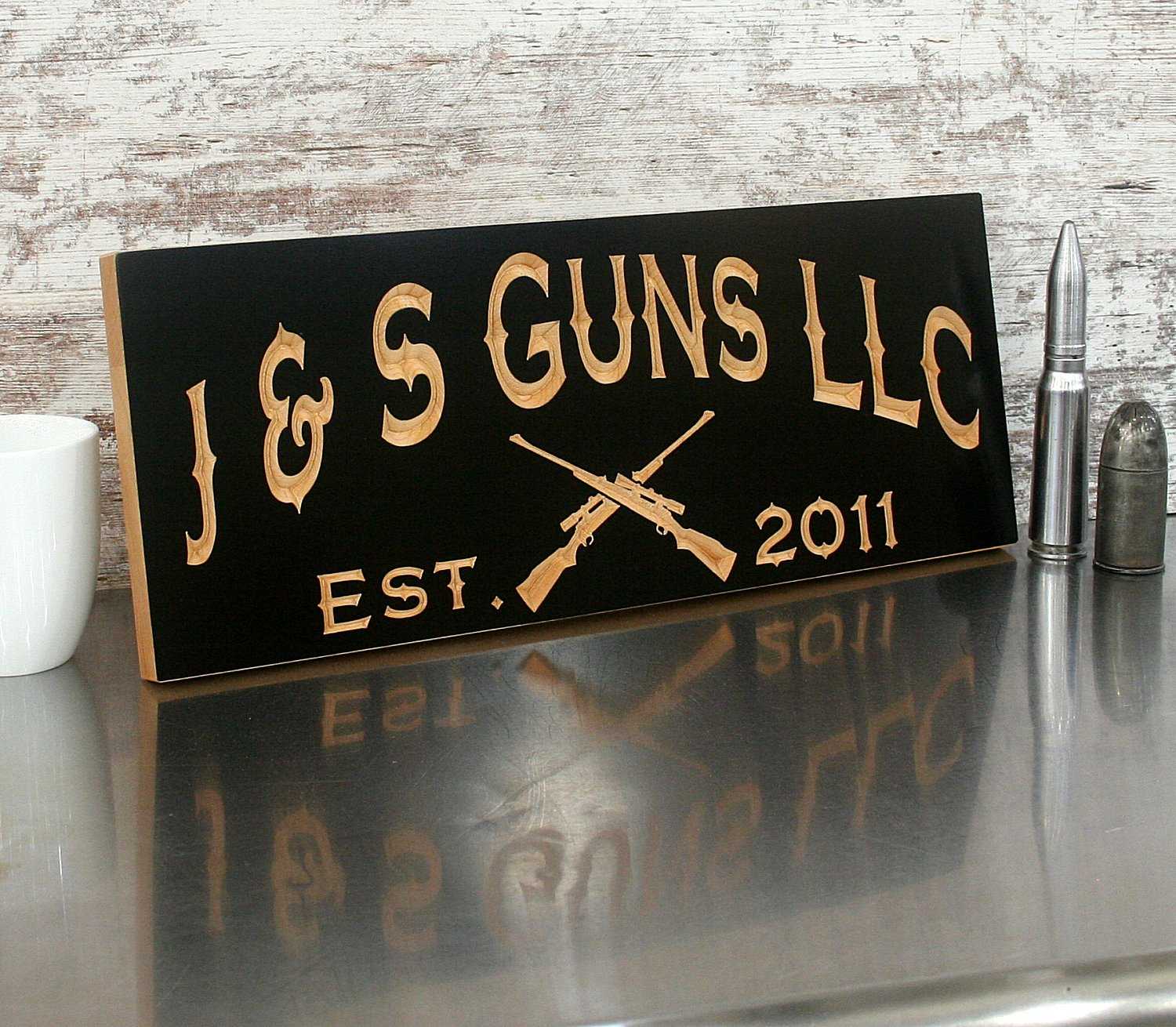 Crossed-Rifles-Design-Gun-smithy-Sign-for-Dads-Man-Cave-CF-B ...