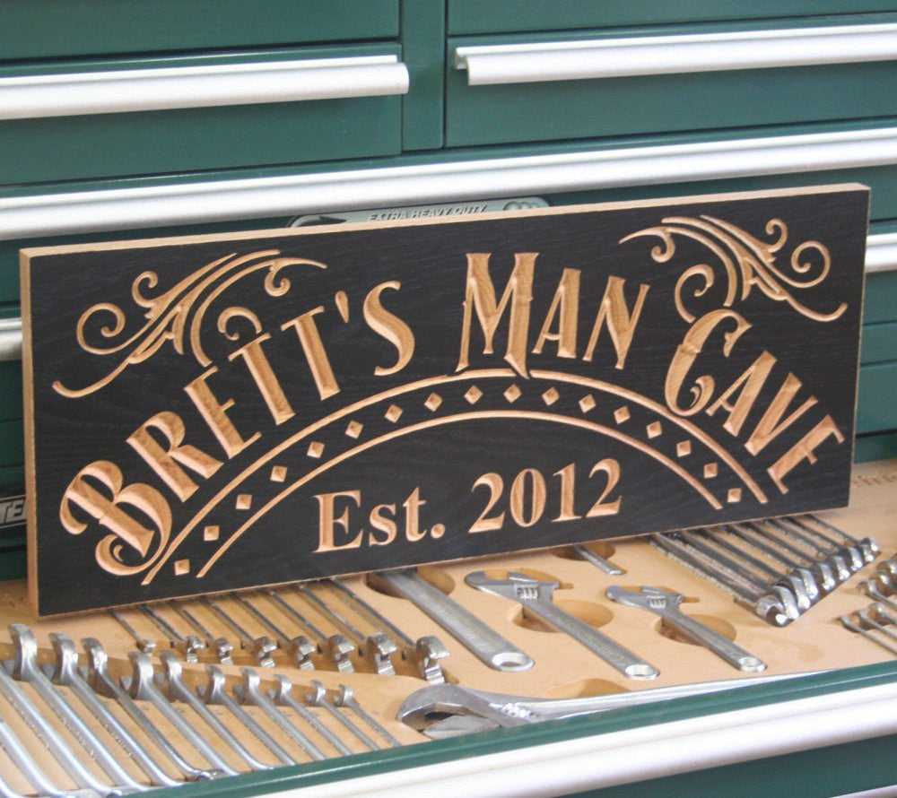 Custom-Carved-Wood-Man-Cave-Sign-Groomsman-Gift-Workshop-Sign-GC-B ...