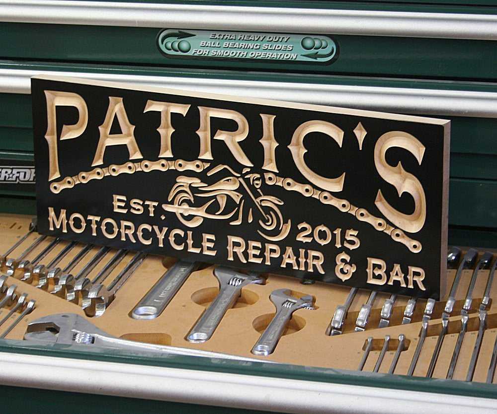 Custom-Sign-for-Motorcycle-Garage-Personalized-Workshop-Plaque-BK-B ...