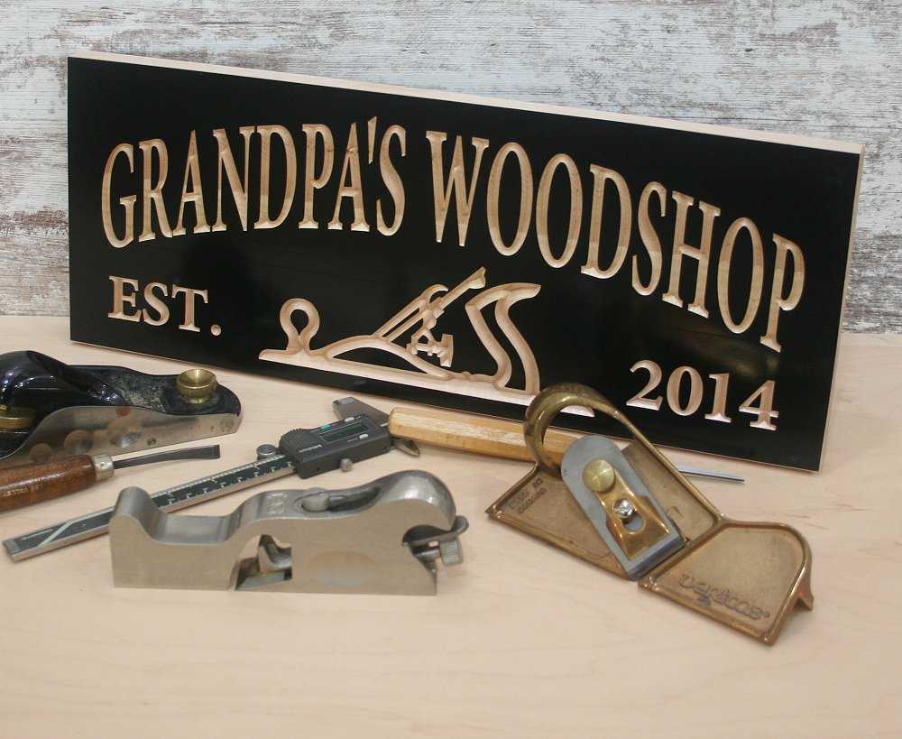 Custom-Woodworkers-Shop-Plaque-Personalized-Man-Cave-Sign-with-Hand ...