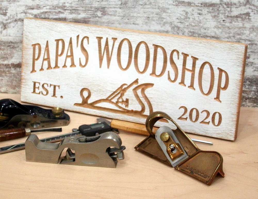 Custom-Woodworkers-Shop-Plaque-Personalized-Shop-Sign-with-Hand-Plane ...