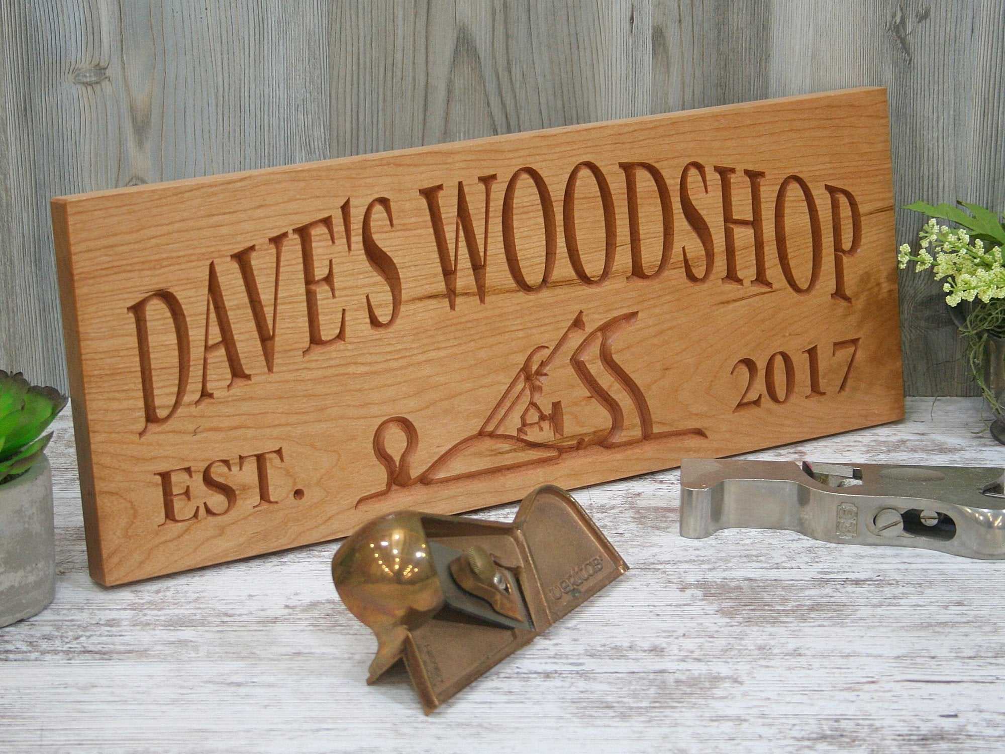 Grandpas-Workshop-Plaque-Personalized-Wood-Man-Cave-Sign-with-Hand ...