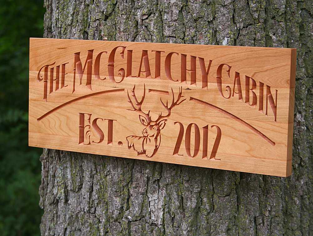 Personalized-Cabin-Sign-with-Deer-Design-Rustic-Lodge-and-Cabin-Decor ...