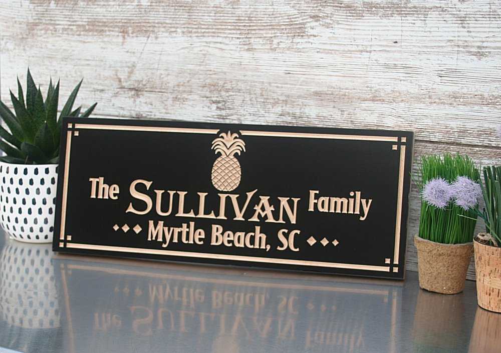 Personalized-Family-Lake-House-Sign-with-Pineapple-Rustic-Wooden-Sign ...