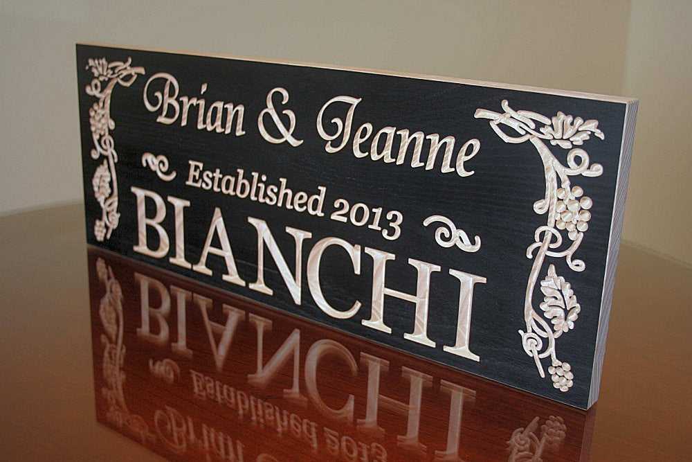 Personalized-Family-Name-Sign-with-Elegant-Grapevine-Design-Wine-Cellar ...