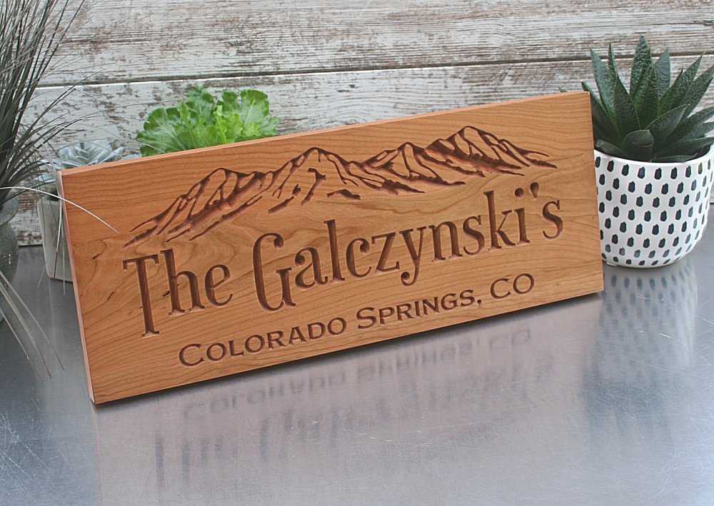 Personalized-Mountain-Home-Sign-with-Location-Custom-Family-Name-Plaque ...