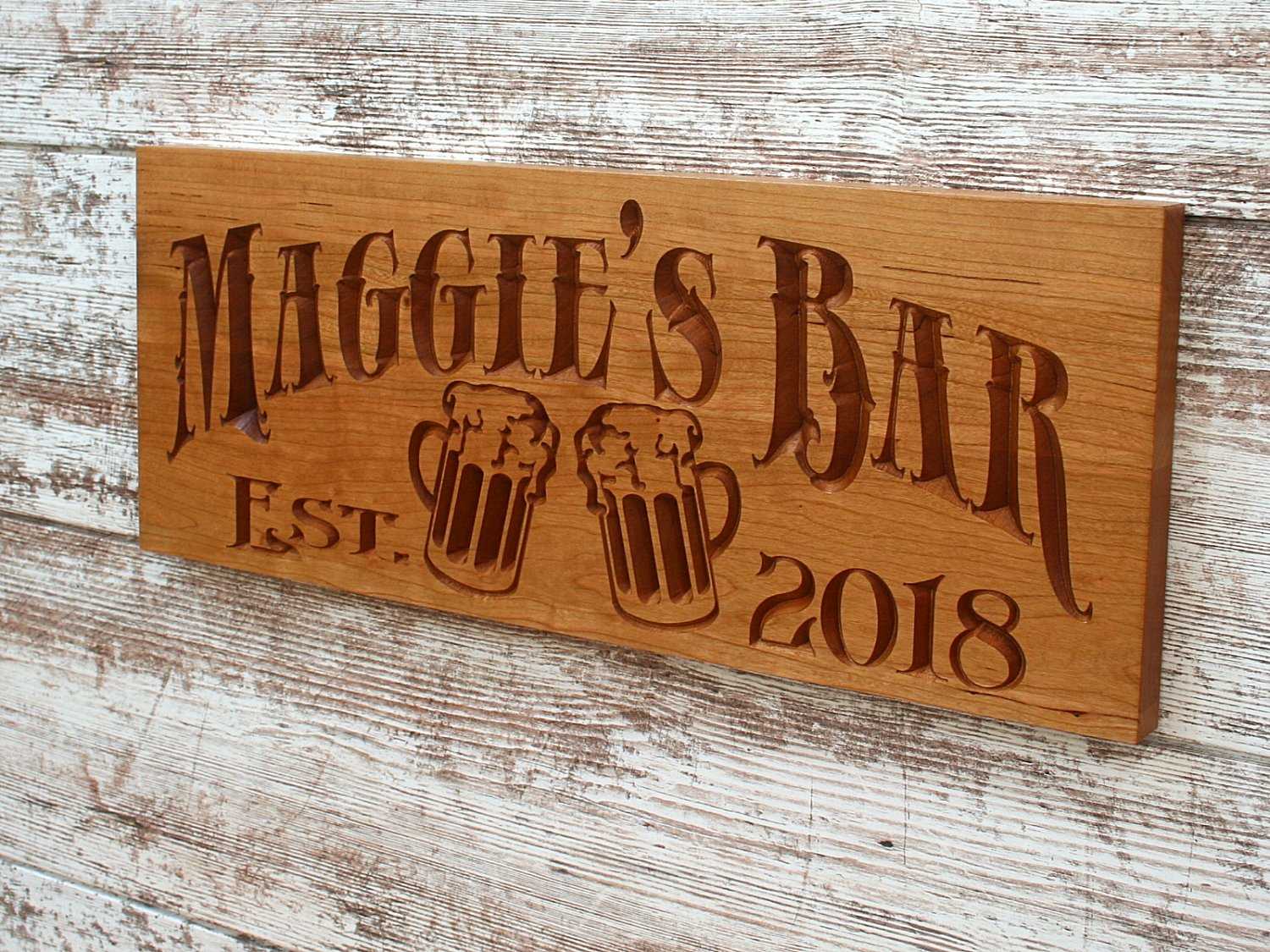 Personalized-Tavern-Pub-Sign-Custom-Wood-Sign-With-Beer-Mugs-JB-C ...