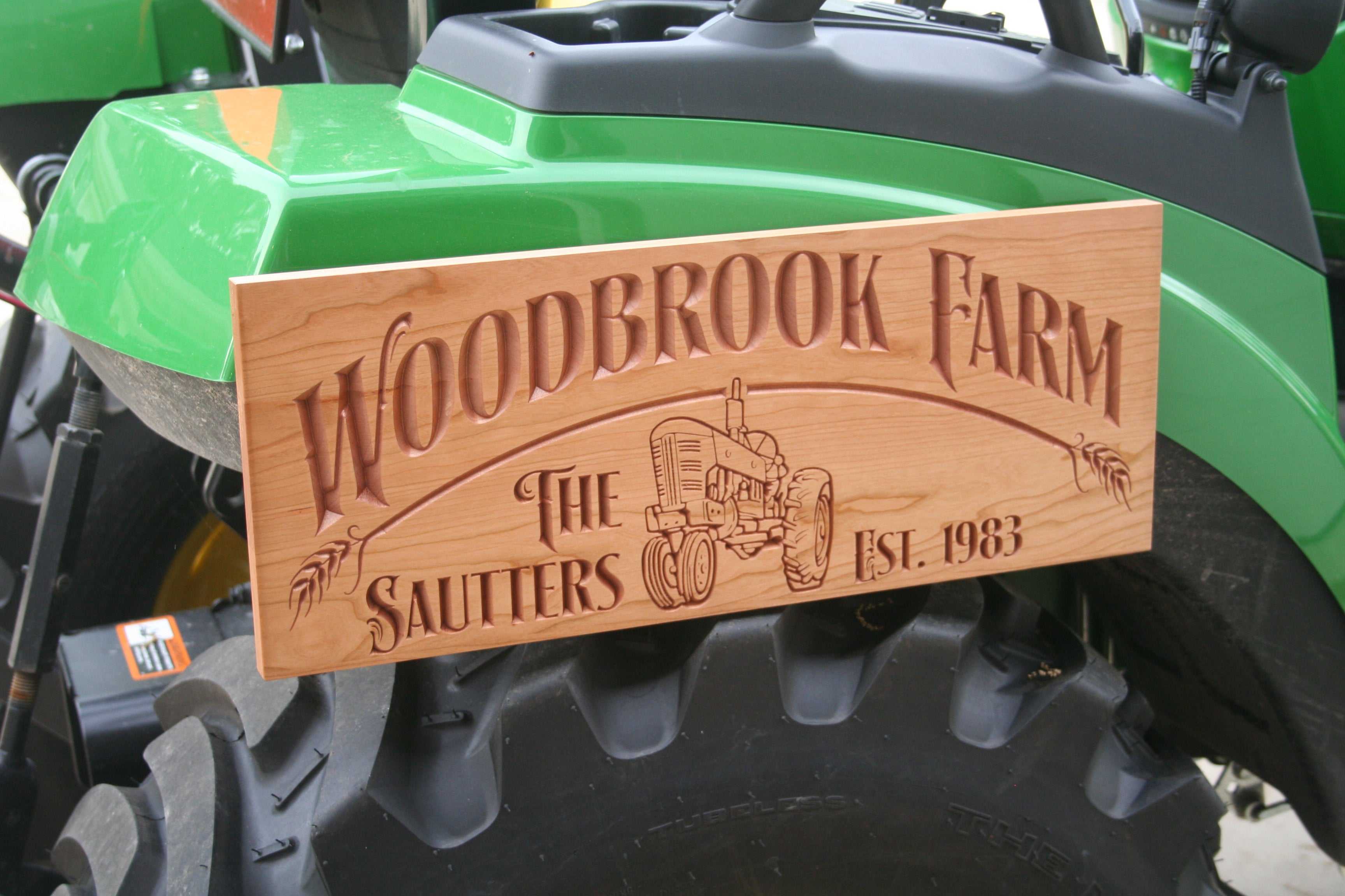 Rustic-Farm-Name-Sign-w-Tractor-Personalized-Ranch-Decor-for-Country ...